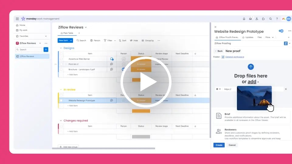 Ziflow and Monday Integration | Elevated Productivity